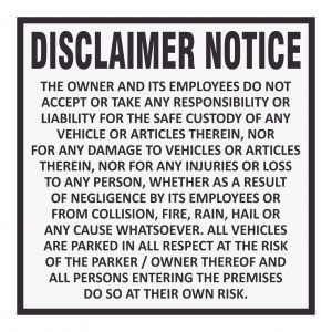 Disclaimer Notice Board – One Stop Shop